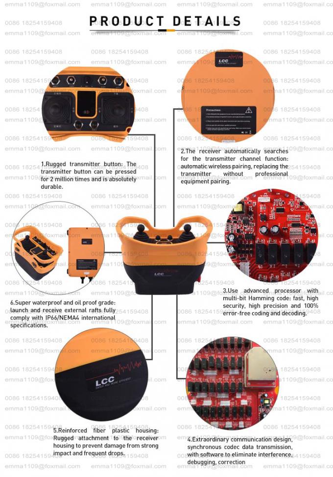 24v 48v Q5000 Forklift Industrial Crane Joysticks Radio Remote Control