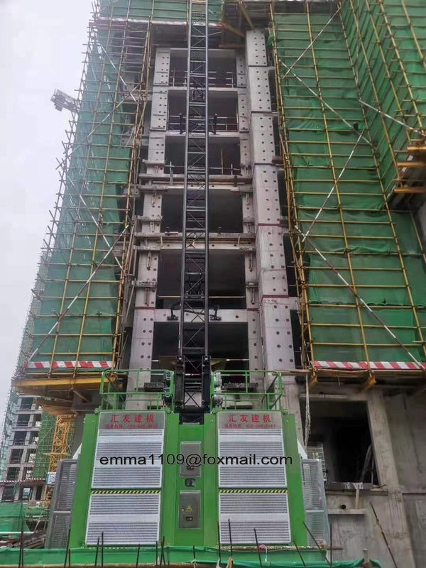 ALL IN ONE 0-36m/min Speed Construction Elevator Hoister 50m Mast Section