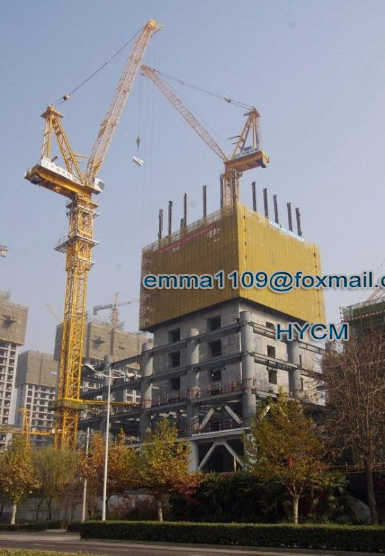 45m Luffing Jib Crane Tower Climbing with Buildings Inner Climbing Type ...
