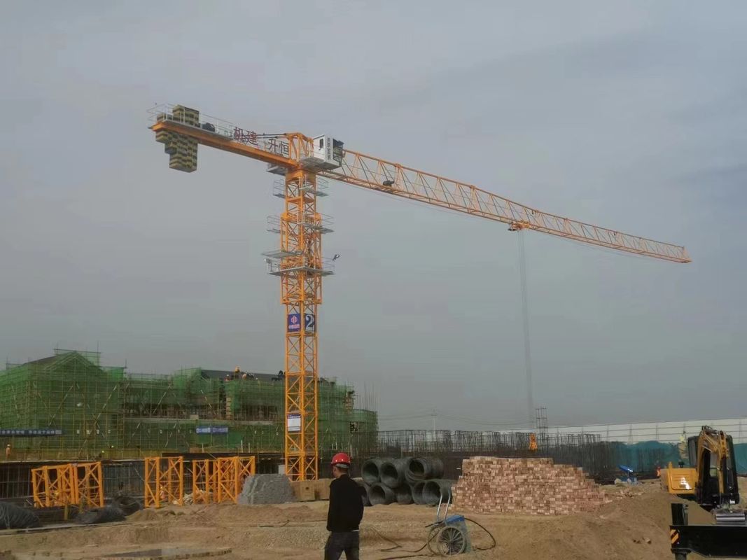 QTZ125 Flat High Rise Crane 10 Tons Load Top Slewing Type 50m Working ...