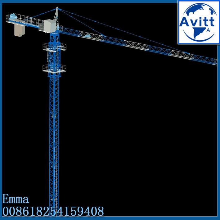 QTZ63 5t Load Hammerhead Tower Crane 50m Boom 1.2*3m Mast Section 2*40 ...