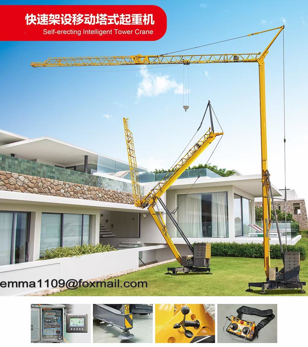 YT2527 Self Erecting Crane Tower Hydralic boom 27m 3t Load Safety Device