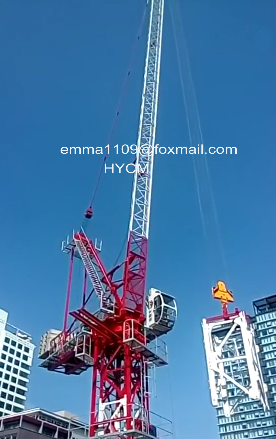 8t D4522 Luffing Tower Crane 45m Lifting Boom Long 2.2t Tip Load
