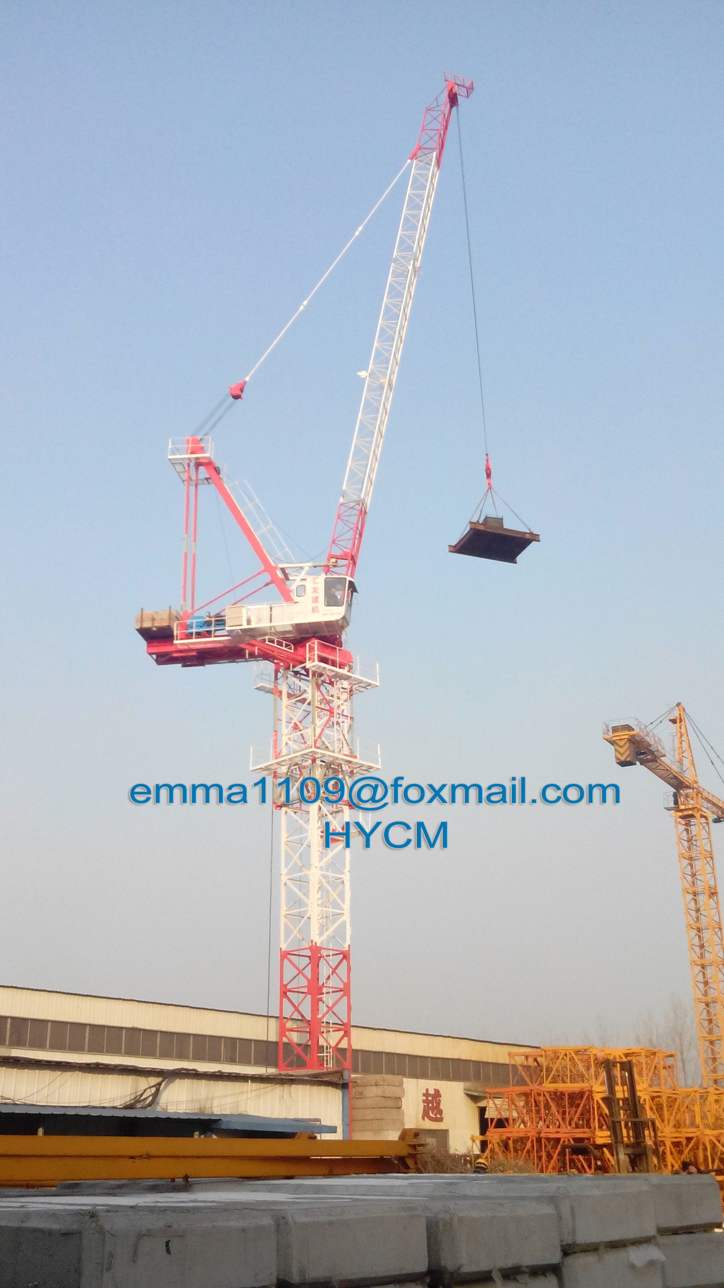 New Design D4015 Small Luffing Tower Crane 6t Top Self-Erecting Slewing
