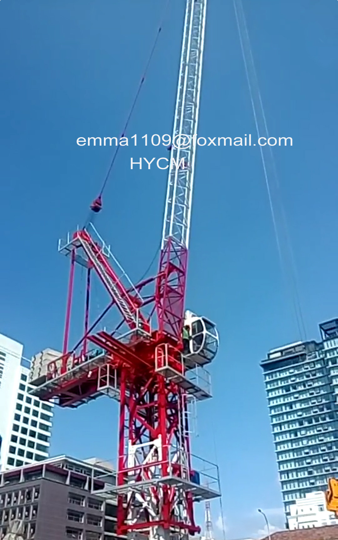 QTD120(5015) Luffing Tower Crane 50m Lifting Boom 1.5t End Load Capacity