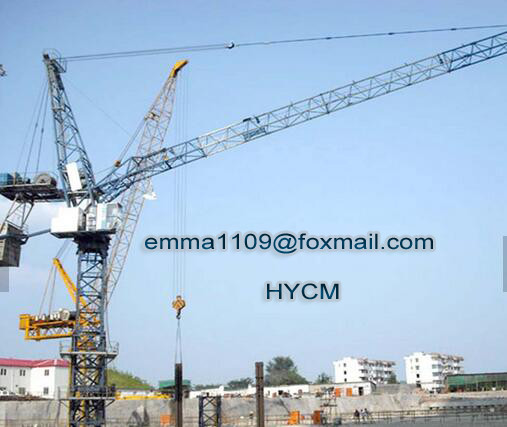 QTD4526 45m Jib Luffing Tower Crane Fixed Base Foundation External Climbing