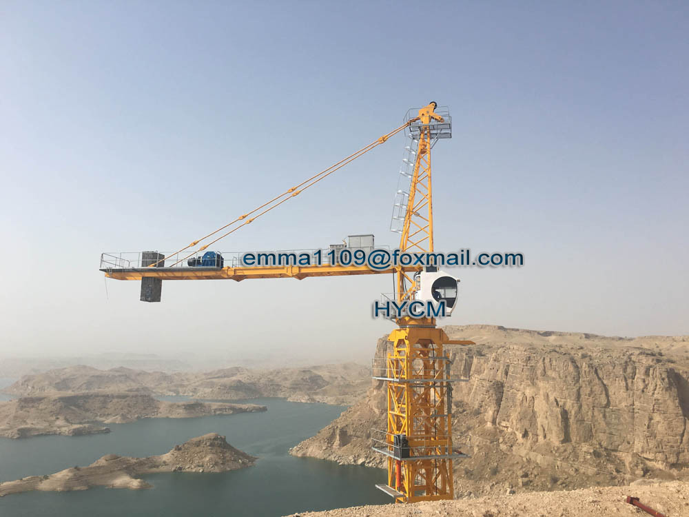 Manufacture QTZ7032 Topkit Tower Crane Hoisting Boom 70mts Tip Load 3.2ton