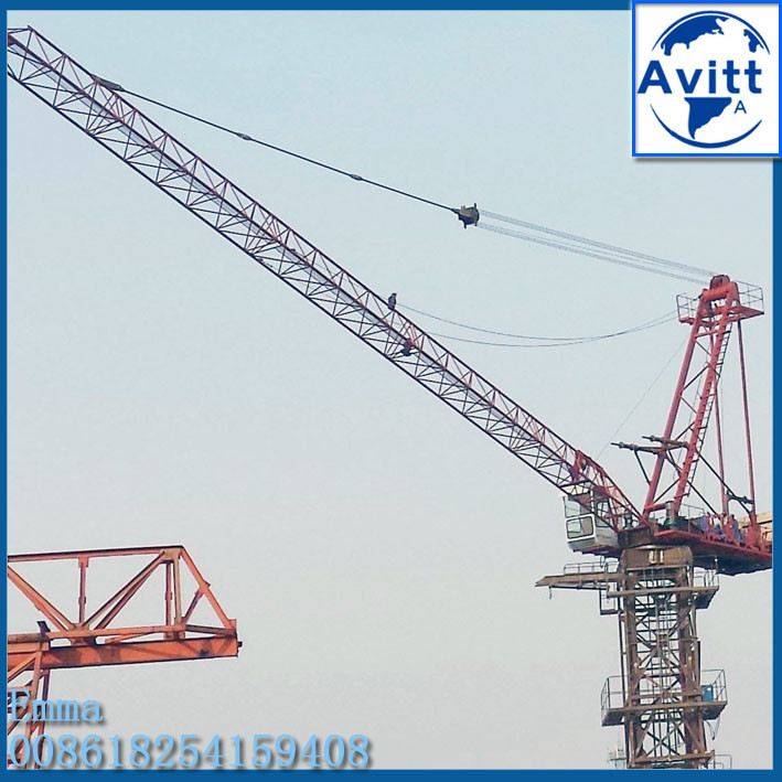 3 tons Mini Luffting Tower Crane 25m Boom Jib 2.0t Tip Load Block Mast ...